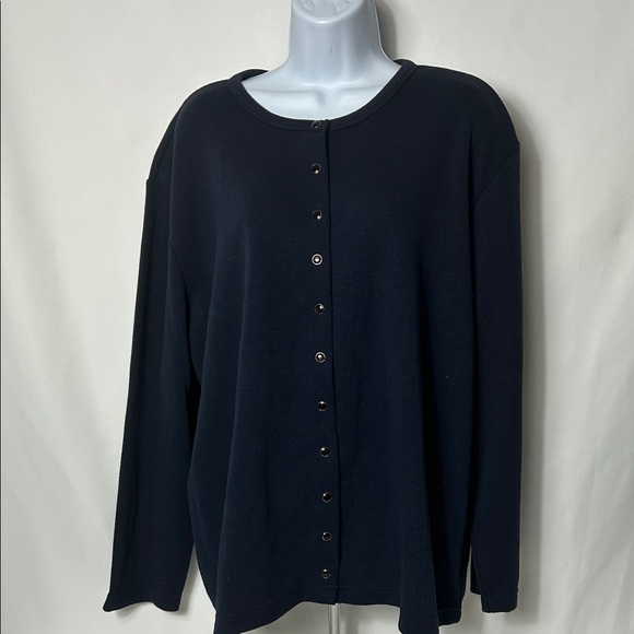 Reference Point | Sweaters | Womens Size 2x Navy Blue Snap Front Long ...